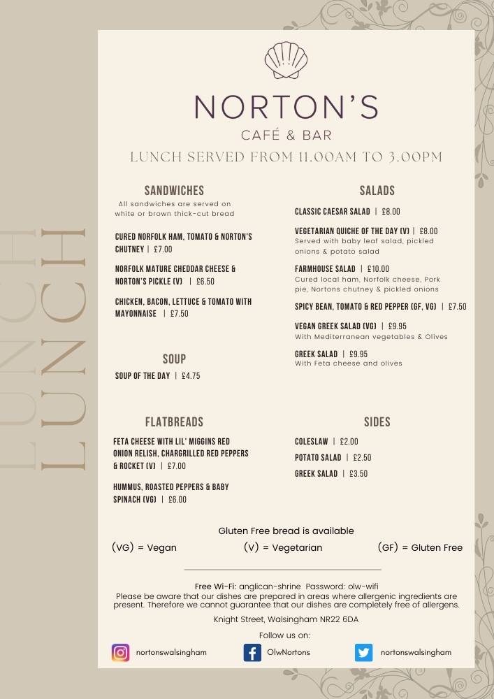 Norton's Café-Bar - The Shrine Of Our Lady Of Walsingham