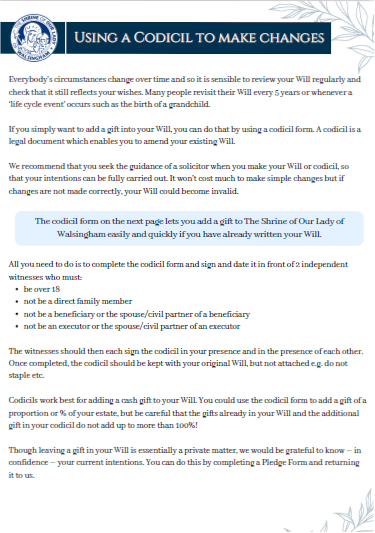 Gifts and Legacies - The Shrine Of Our Lady Of Walsingham